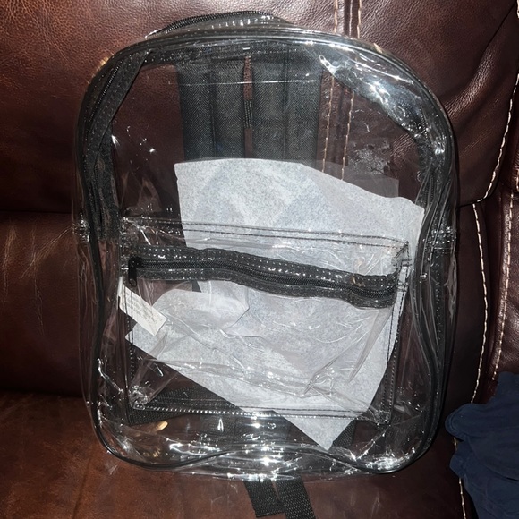 Bags | Seethrough Backpack Medium Size With The Zipper Pocket In Front ...